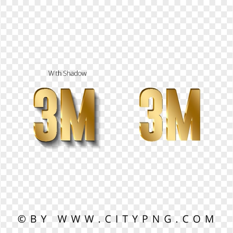 3 Million Number Text Gold Effect Transparent PNG | Citypng