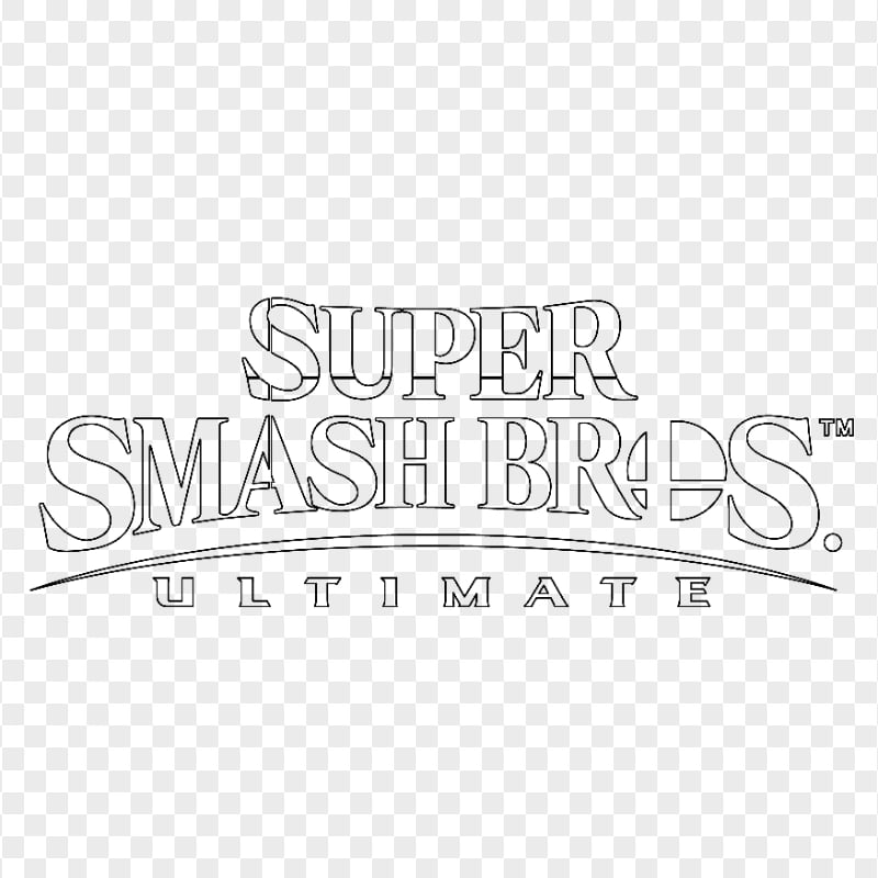 HD Black Outline Super Smash Bros Ultimate Logo PNG | Citypng