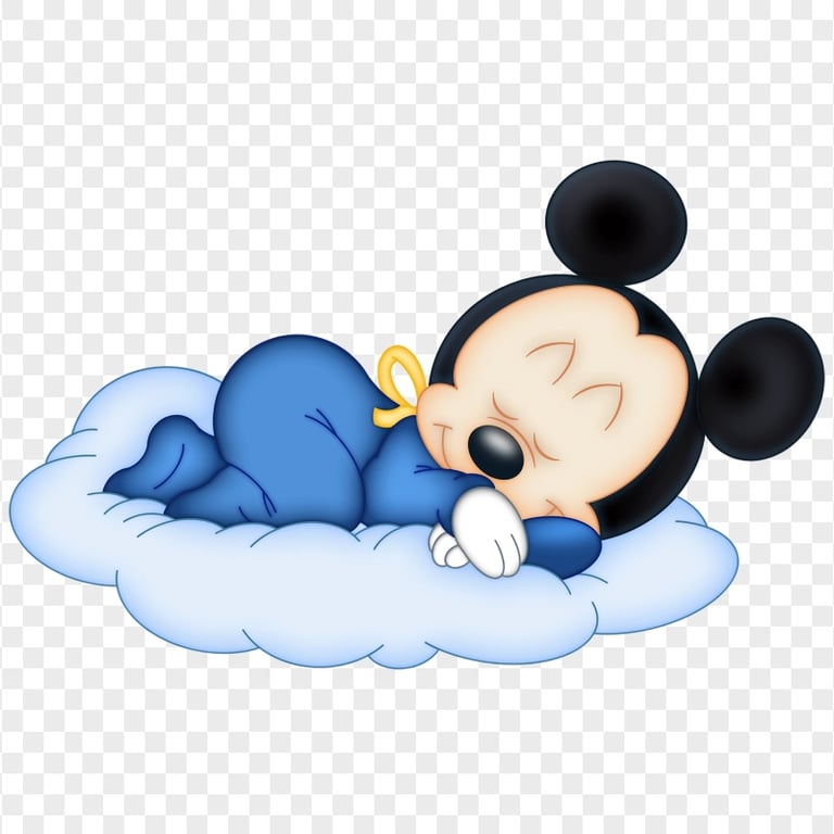 HD Baby Mickey Mouse Sleeping at Cloud PNG | Citypng