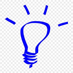 HD Blue Glowing Bulb Idea Clipart Icon PNG | Citypng