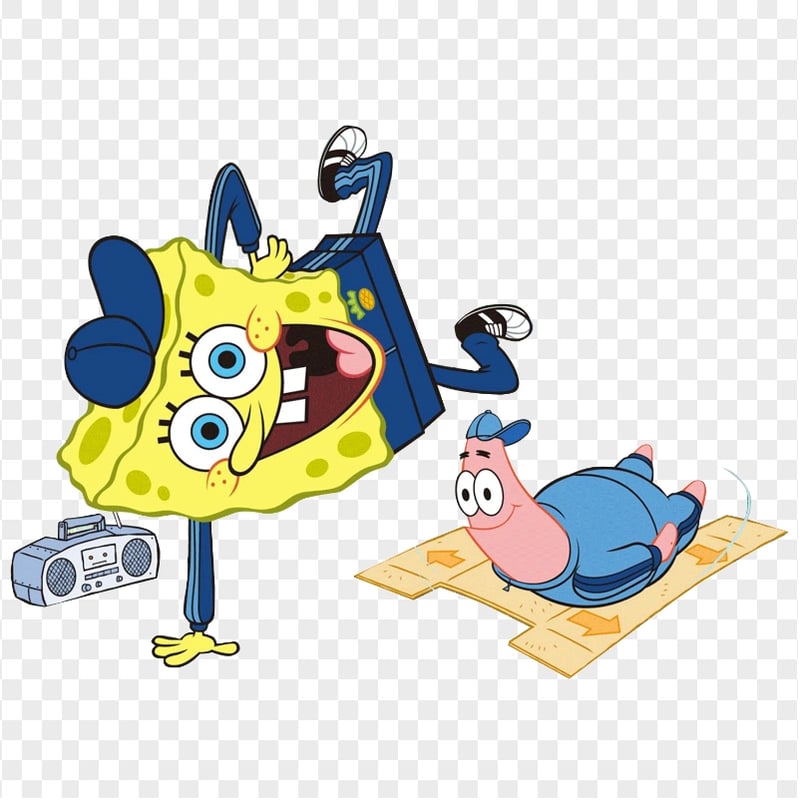 HD Spongebob And Patrick Dancing With Music PNG | Citypng