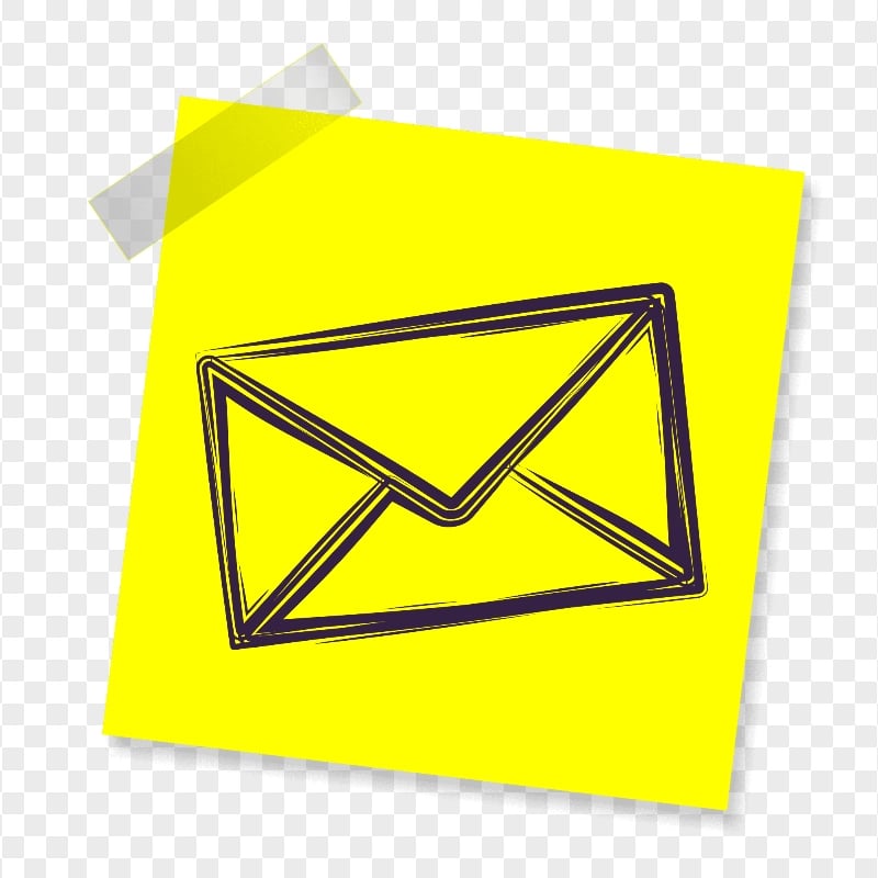 Send Check Mail Reminder Yellow Sticky Note PNG | Citypng