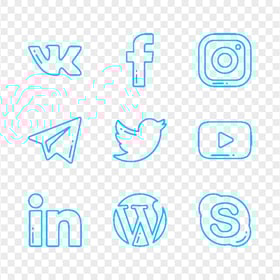 Download Social Media Blue Square Icons PNG | Citypng