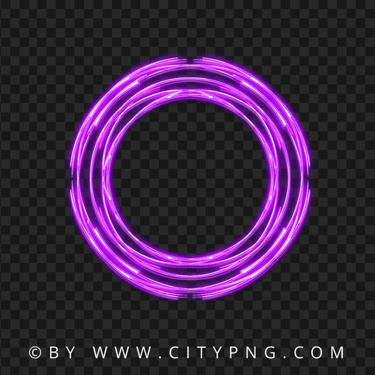 Transparent Glowing Light Neon Purple Lines Circle | Citypng