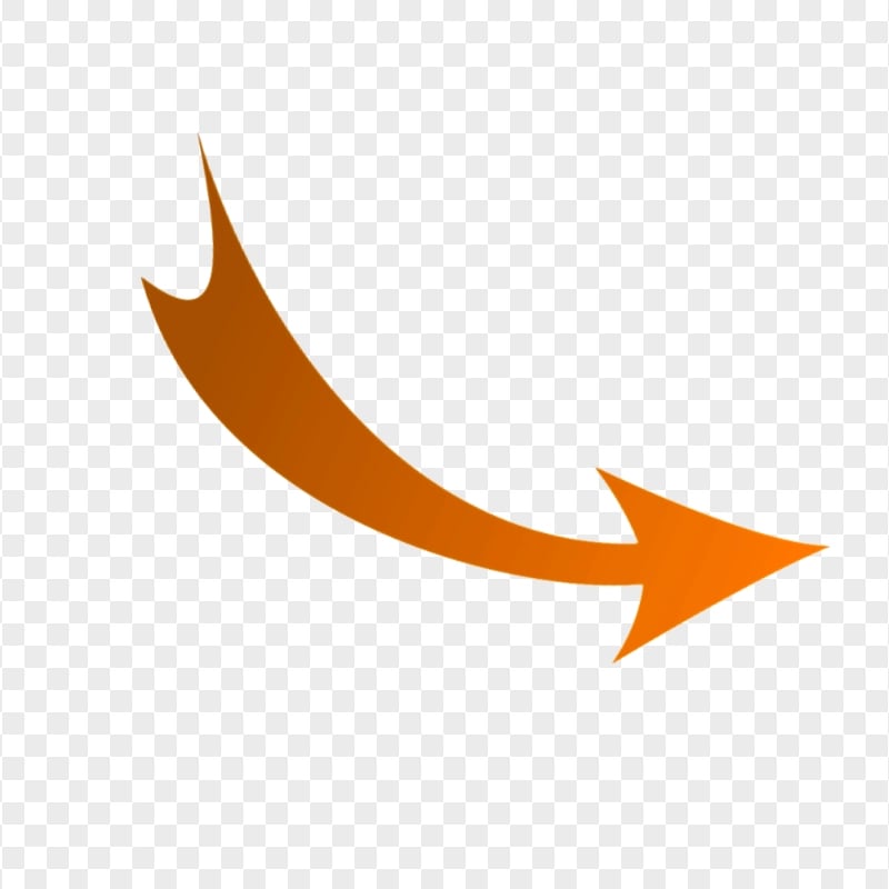 Curved Down Right Orange Arrow HD PNG | Citypng