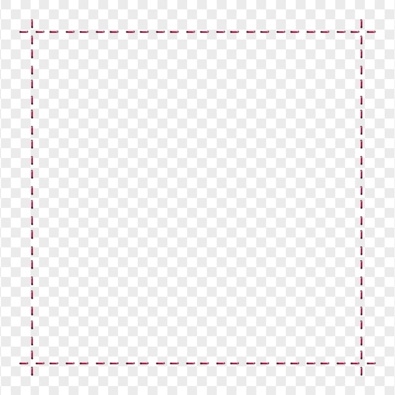 Dashed Line Red Square Frame PNG | Citypng