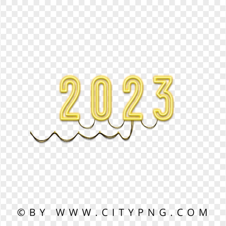 2023 Yellow Neon Glowing Sign Download PNG | Citypng