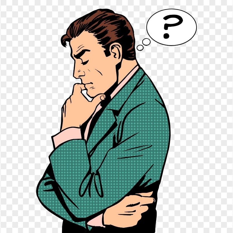 Comic Pop Art Man Question Mark Bubble PNG | Citypng