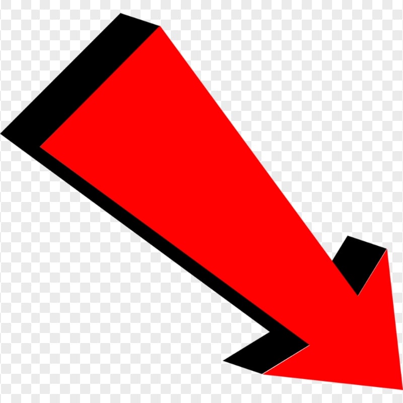 Red 3D Arrow Point Lower Right Corner | Citypng