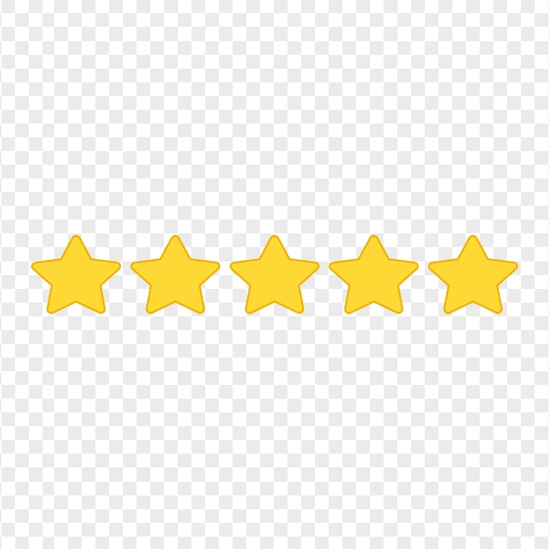 Clipart Yellow Five Customer Review Stars PNG | Citypng