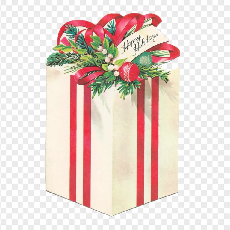 Christmas Happy Holidays Gift Box PNG | Citypng