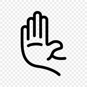 HD Black & White Stop Hand Silhouette Icon Symbol PNG | Citypng