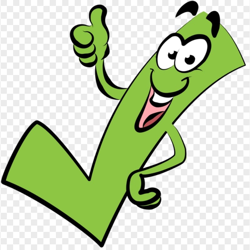 Cartoon Tick Mark Character PNG | Citypng