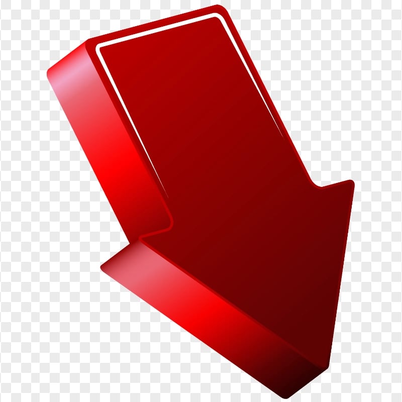 High Resolution Red 3D Arrow Point Down Right | Citypng