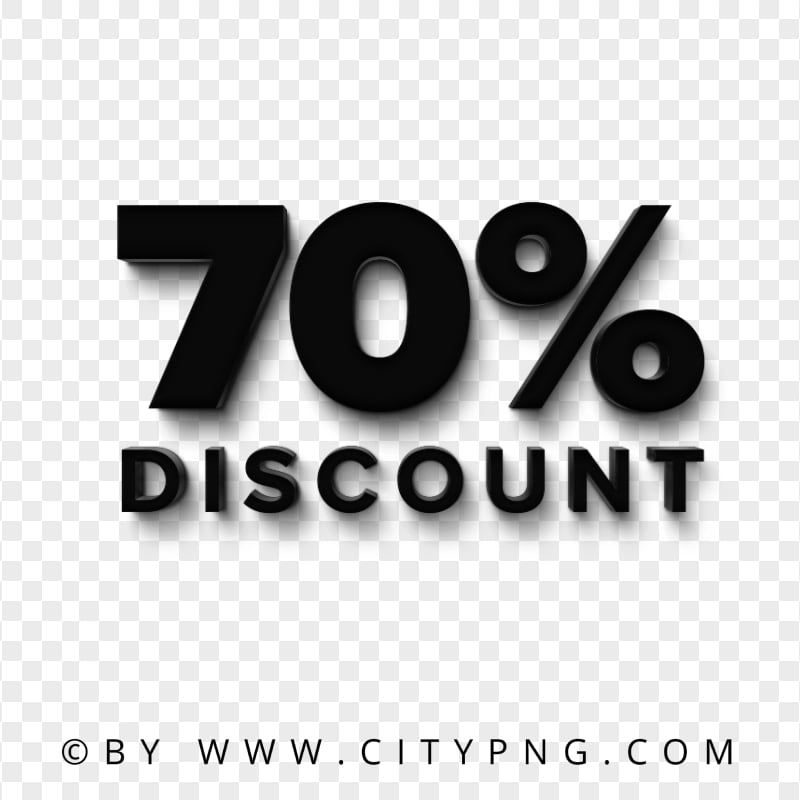 Black Discount 70 Percent Text Logo Sign HD PNG | Citypng