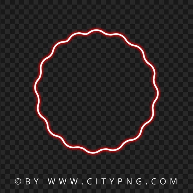 Neon Red Wavy Circle PNG Image | Citypng