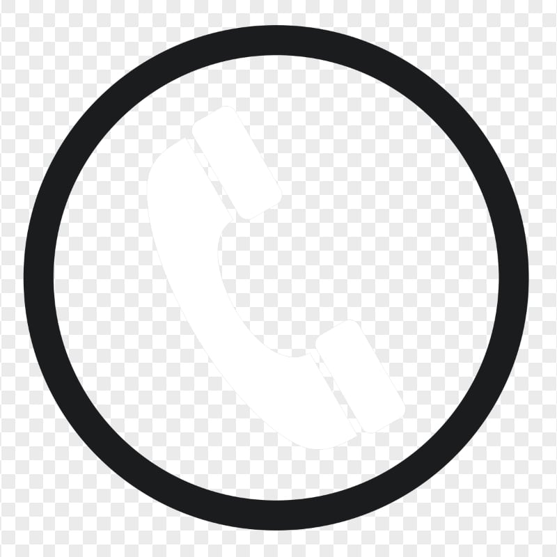 HD Black And White Round Circle Phone Icon PNG | Citypng