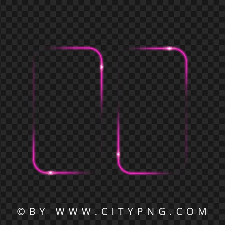 Two Pink Double Glowing Neon Frame Image PNG | Citypng