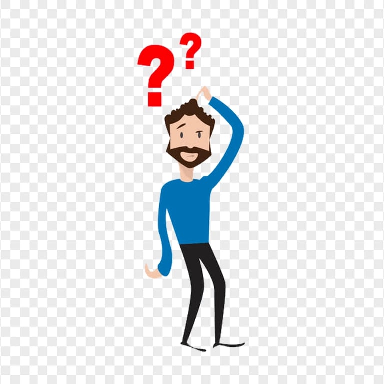 Clipart Cartoon Person Character Questions Marks PNG | Citypng