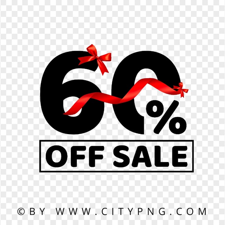 Discount 60 Percent Off Sale Logo Sign Image PNG | Citypng