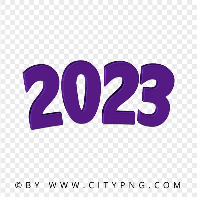 2023 Purple Glitter 3D Text HD Transparent PNG | Citypng