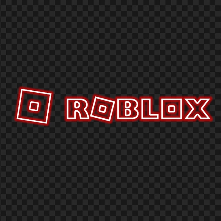 HD Roblox Horizontal Red Neon Text Logo With Symbol Sign Icon PNG | Citypng