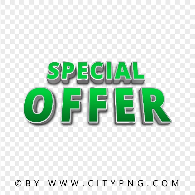 Special Offer Green Word Label Logo Sign PNG Image | Citypng