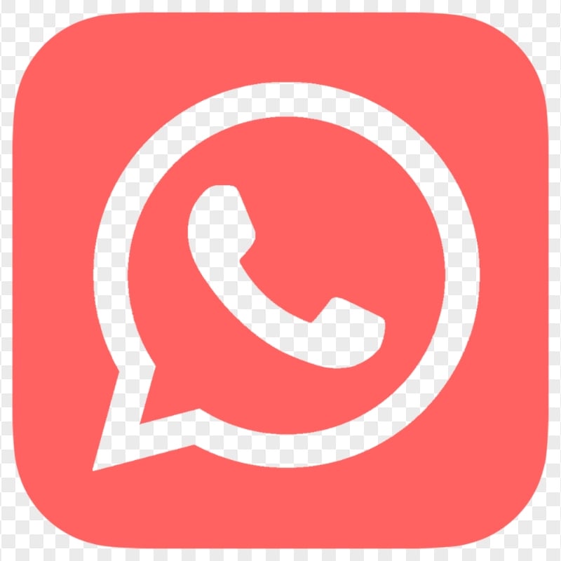 HD Outline Flat Red Whatsapp Wa Whats App Logo Icon PNG | Citypng