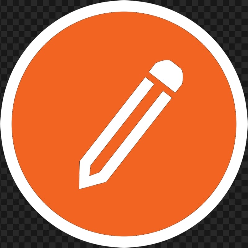 HD Orange & White Round Pencil Icon PNG | Citypng