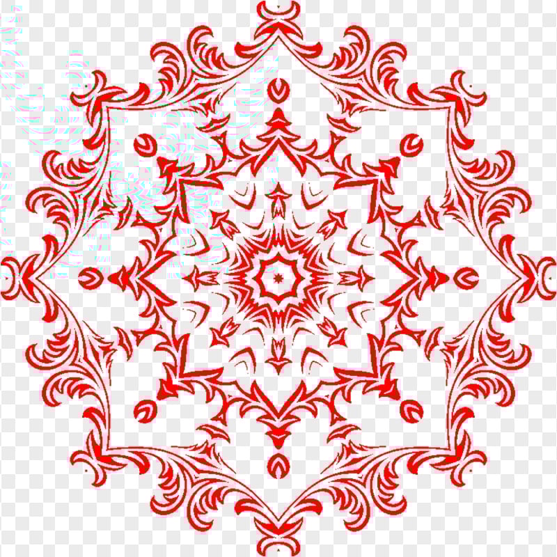 Red Floral Design Motif PNG | Citypng
