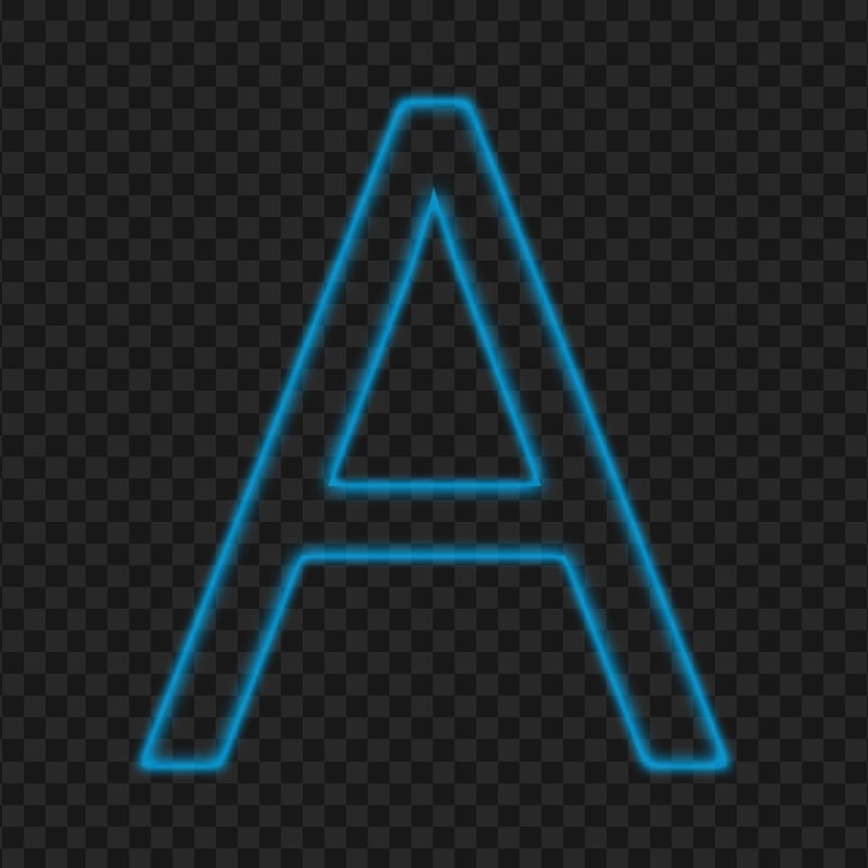 Download A Letter Alphabet Outline Neon Blue Color PNG | Citypng