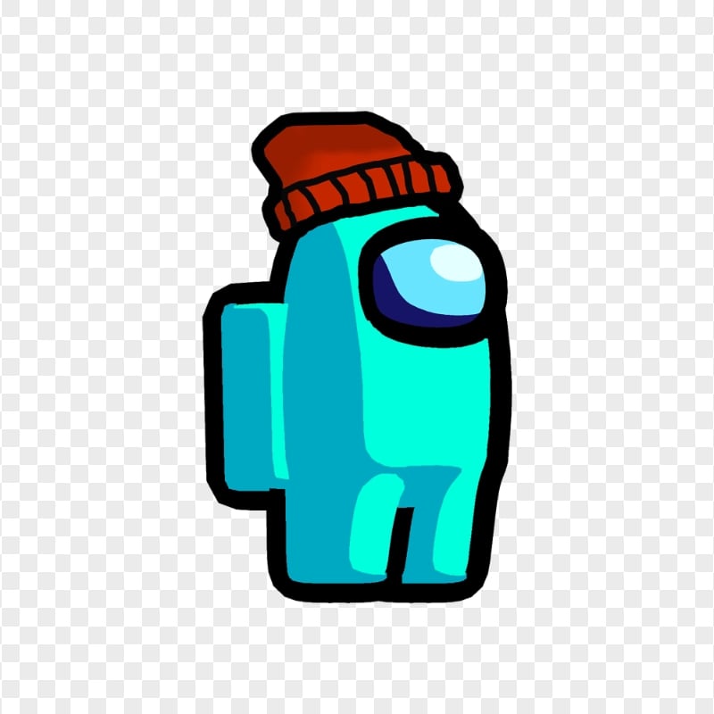 HD Cyan Among Us Character Beanie Hat PNG | Citypng