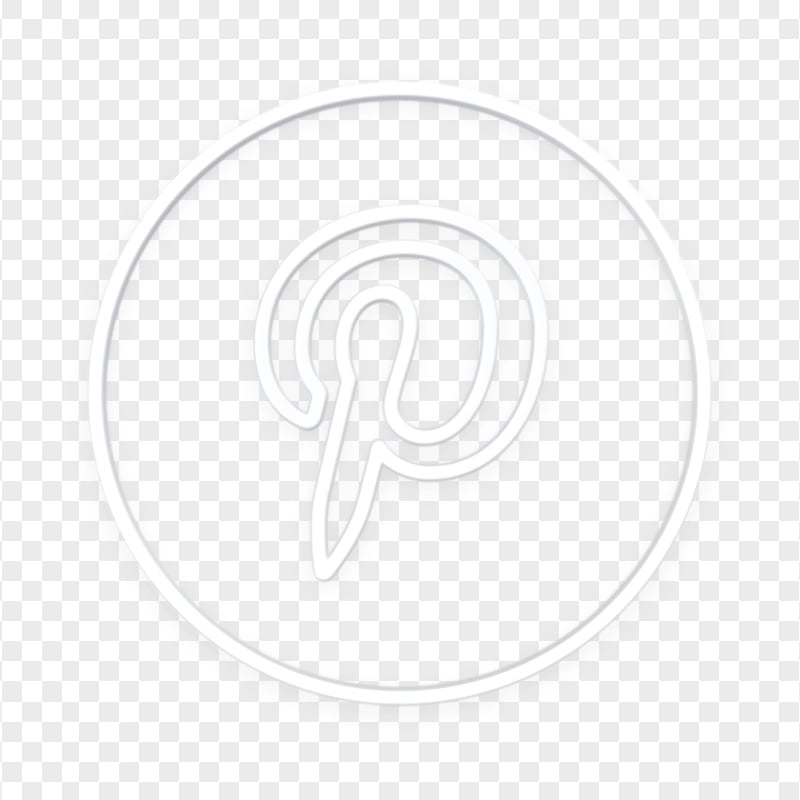 White Round Outline Pinterest Logo Icon | Citypng