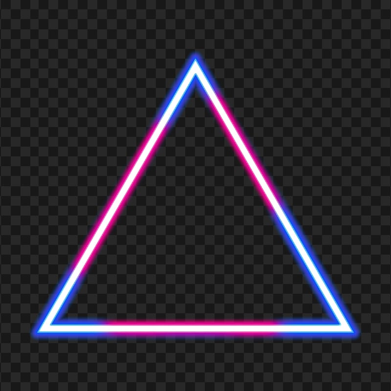 HD Pink & Blue Glowing Triangle Neon PNG | Citypng