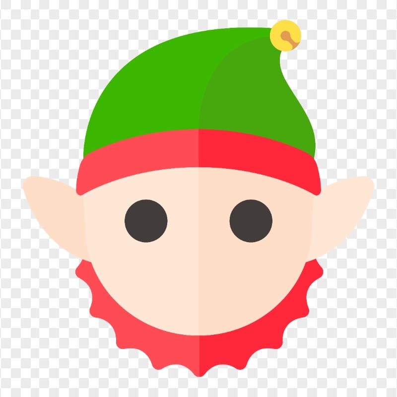 Flat Elf Face Icon Christmas Holiday Character PNG | Citypng