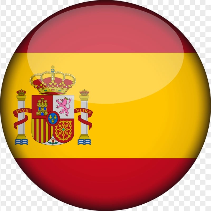 Circle Round Glossy Spain Flag Icon Button PNG | Citypng