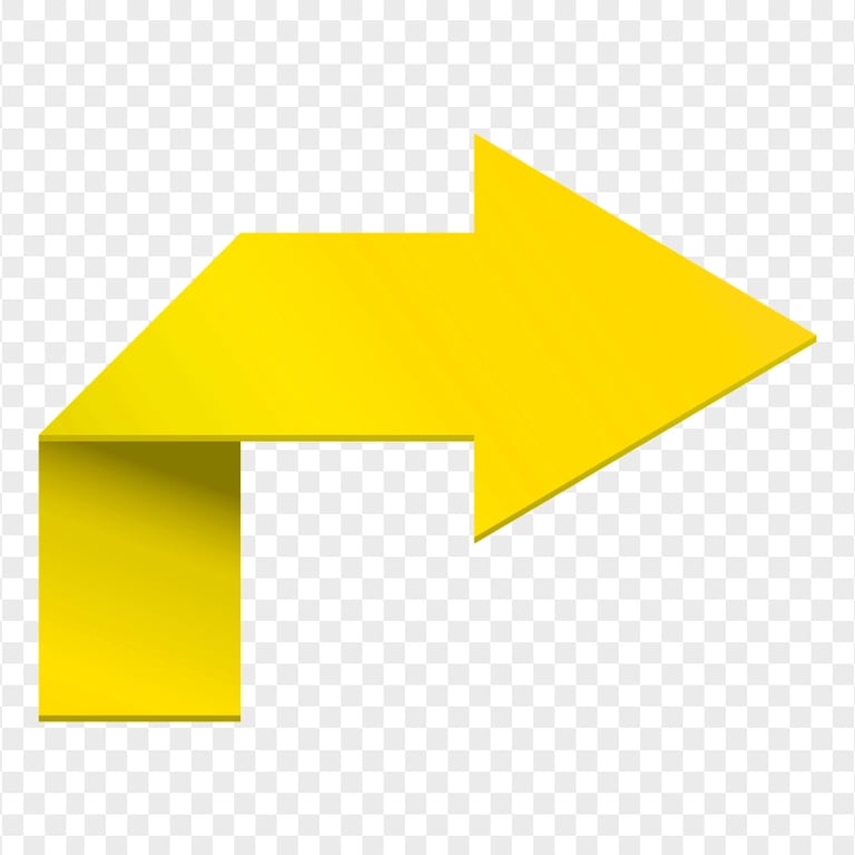 HD Yellow Turn Right Arrow Sign Icon Symbol PNG | Citypng
