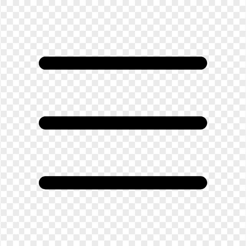 HD Black Menu Burger Icon Transparent Background | Citypng