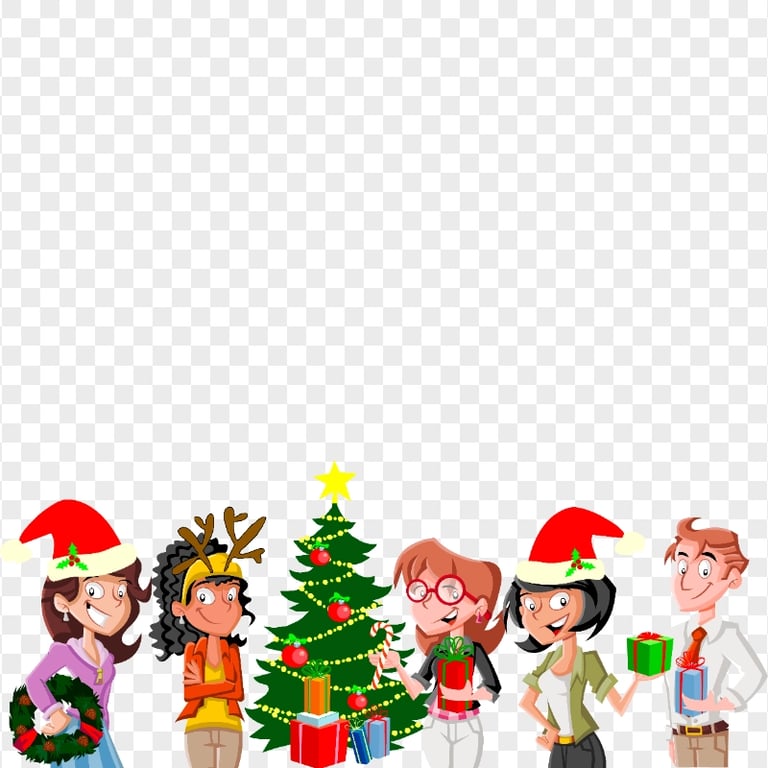 Cartoon Persons Celebrates Christmas HD PNG | Citypng