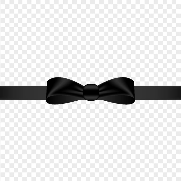 Illustration Black Satin Ribbon Bow Line PNG Image | Citypng
