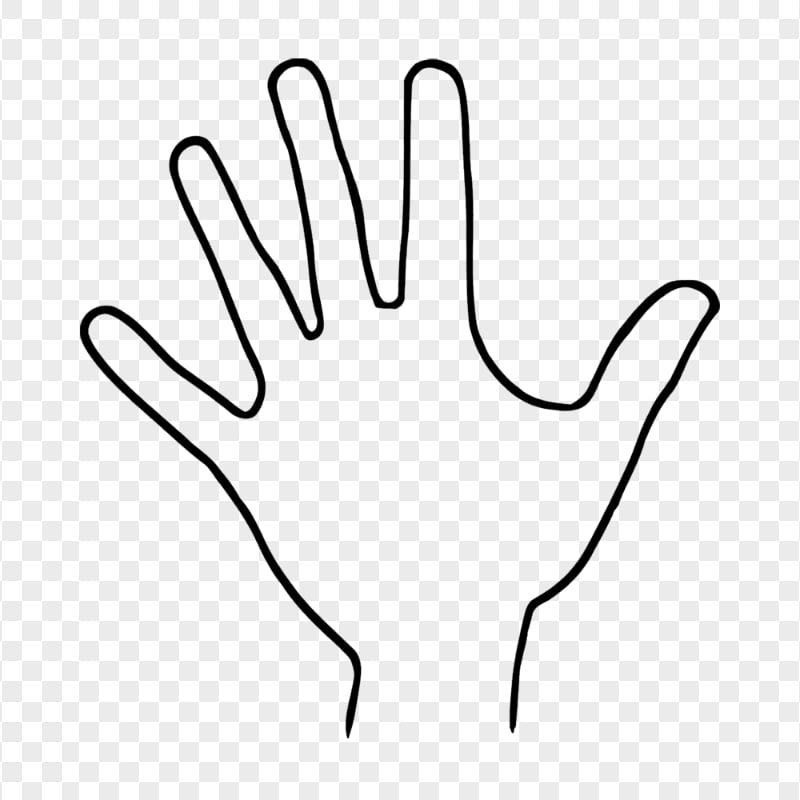 HD Black Outline Left Hand Print PNG | Citypng