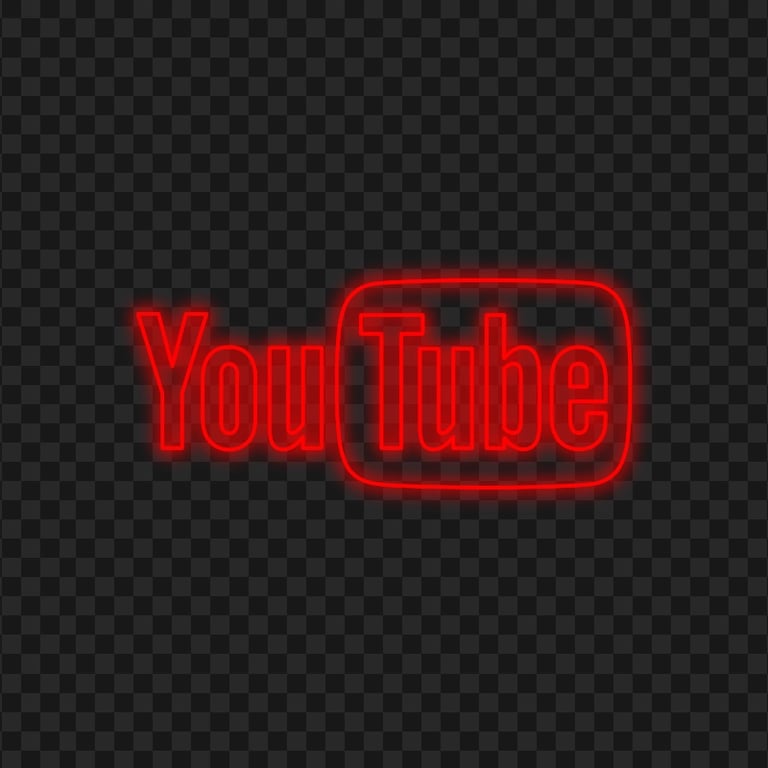 HD Red Neon Outline Youtube YT Logo PNG | Citypng