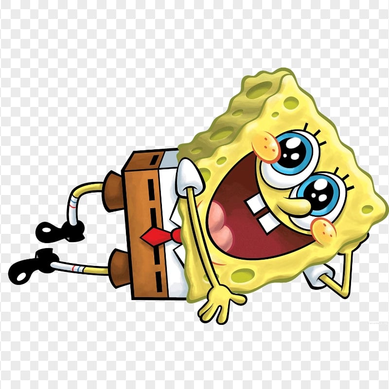 HD Spongebob Sitting Lying Down Charactrer Transparent PNG | Citypng