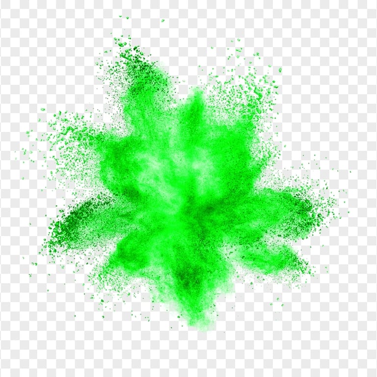 HD Green Powder Dust Explosion Transparent Background | Citypng