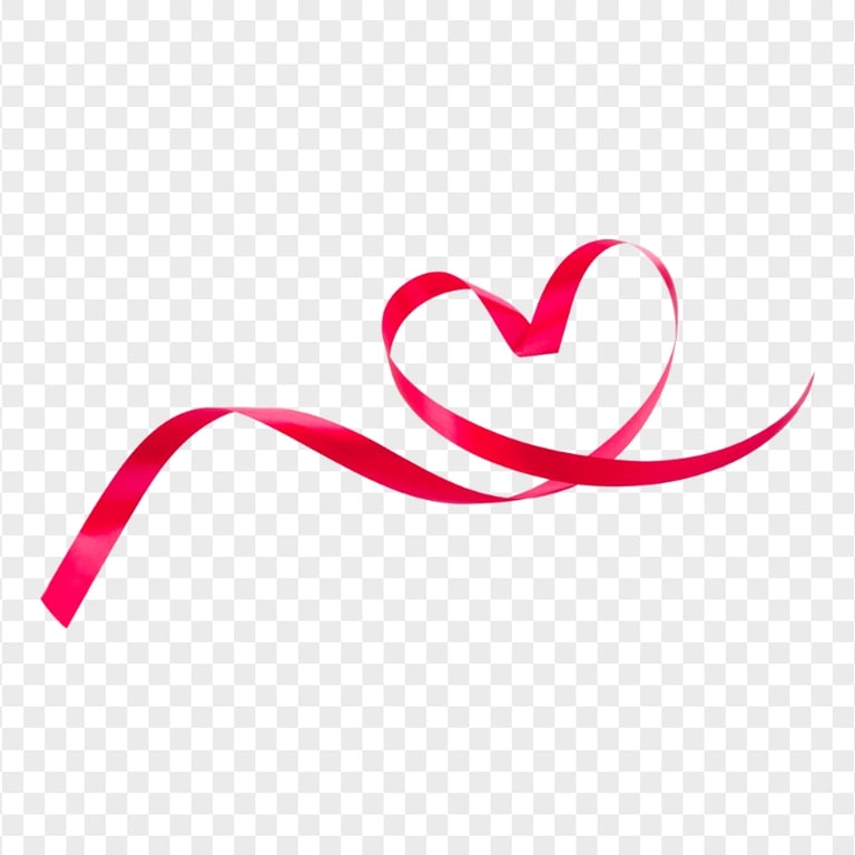 Red Ribbon Straight Heart Shape PNG | Citypng