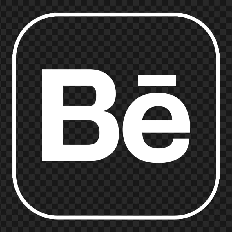 HD White Outline Square Behance App Logo Icon PNG | Citypng