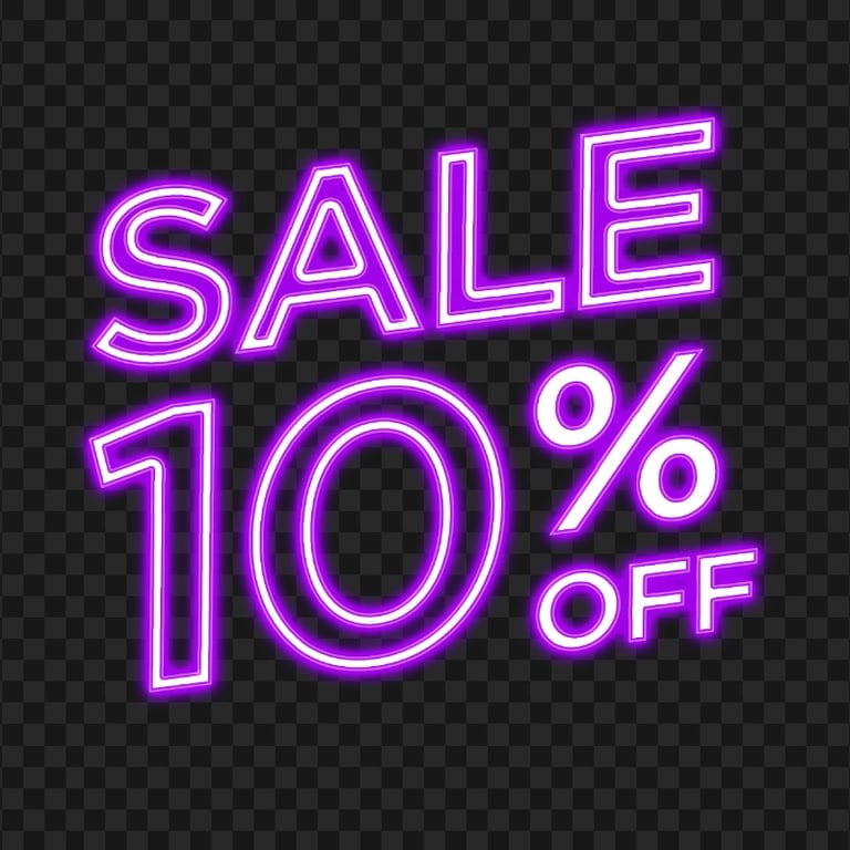 Transparent 10% Off Sale Purple Neon Sign | Citypng