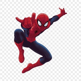 HD Black & Red Spiderman Jumping Cartoon PNG | Citypng