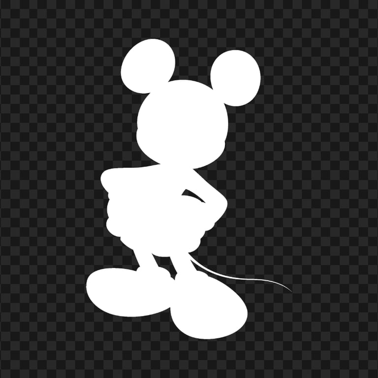 Mickey Mouse White Silhouette Transparent Background | Citypng