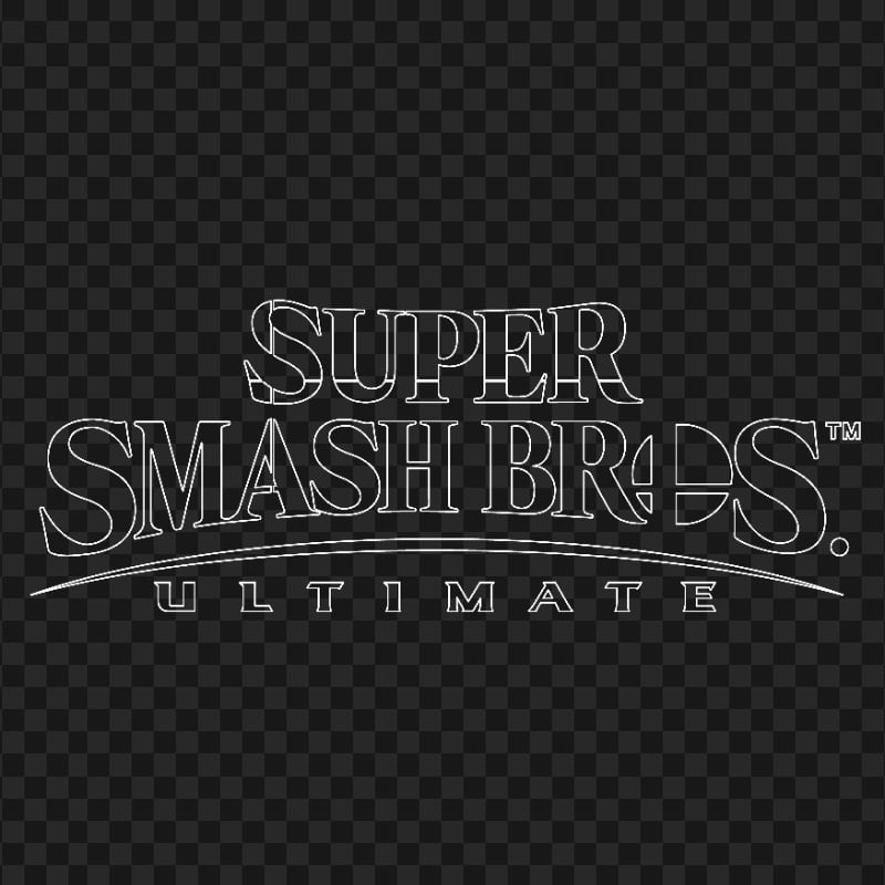 HD White Outline Super Smash Bros Ultimate Logo PNG | Citypng